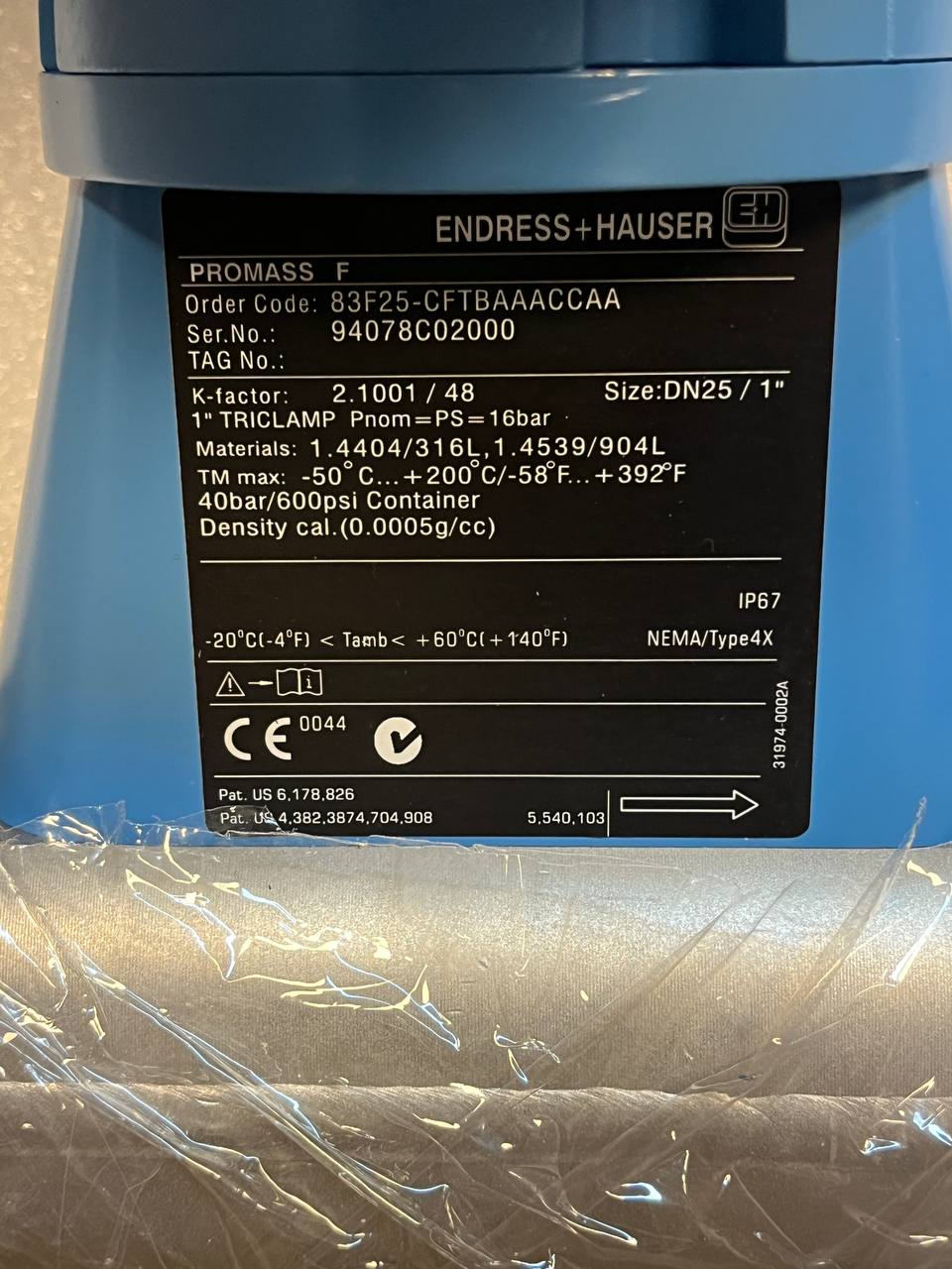 فلومتر کوریولیس اندرس هاوزر مدل Promass F سری 83F - سایز ۱ اینچ ...